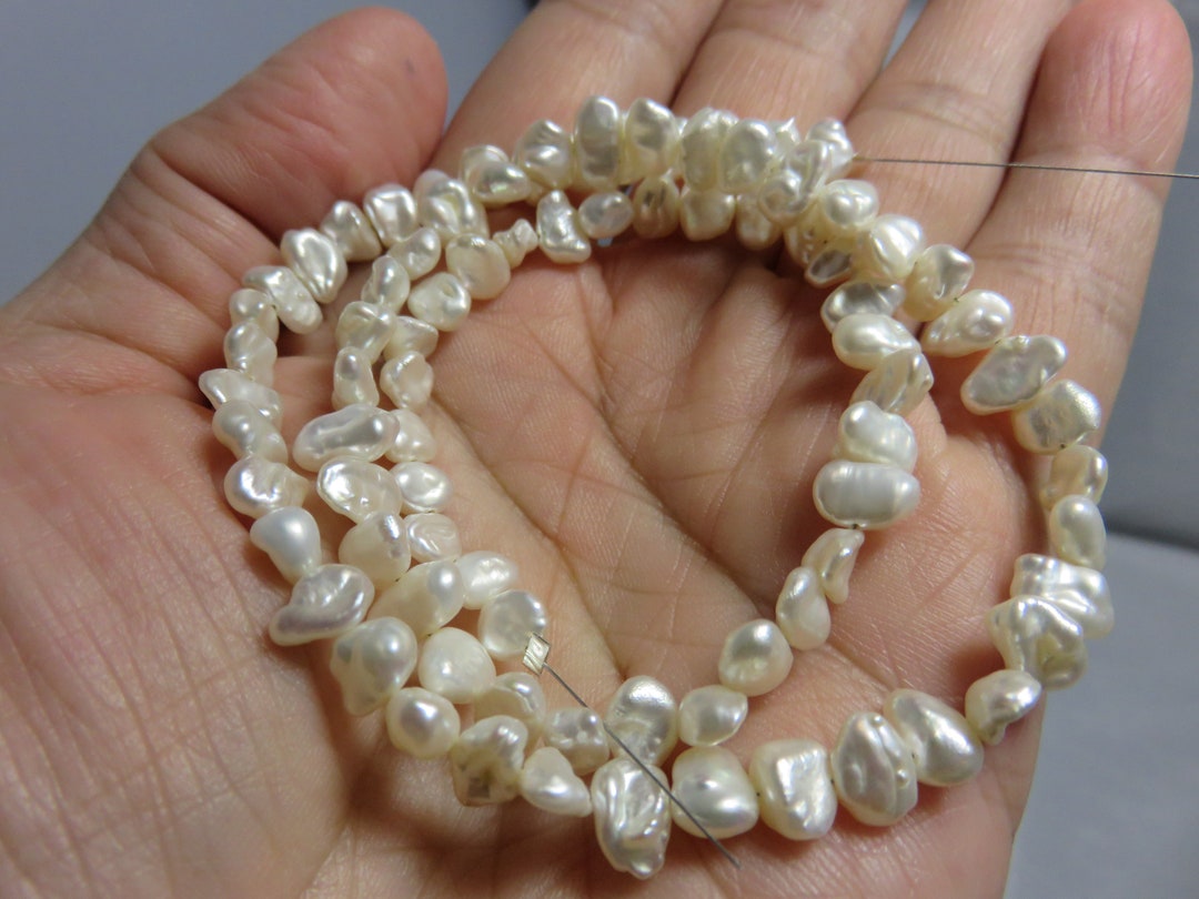 Smooth and Shinning Natural White Keshi Fresh Water Pearls 6mm-11mm ...