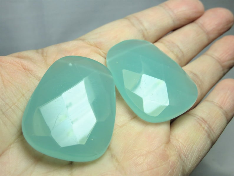 Natural Smooth Blue Amethyst Faceted Pendant 30x40mm - Etsy