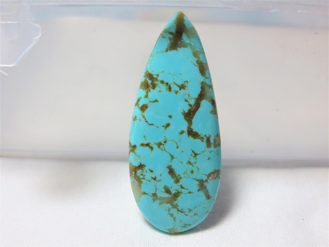 Natural Smooth Kingman Turquoise Kaolin Matrix Large Teardrop 20x48mm ...