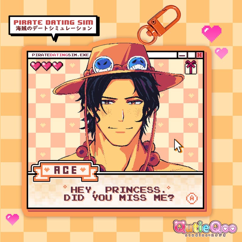 Pixel Art Pirate Dating Sim Acrylic Keychains Charms - Etsy