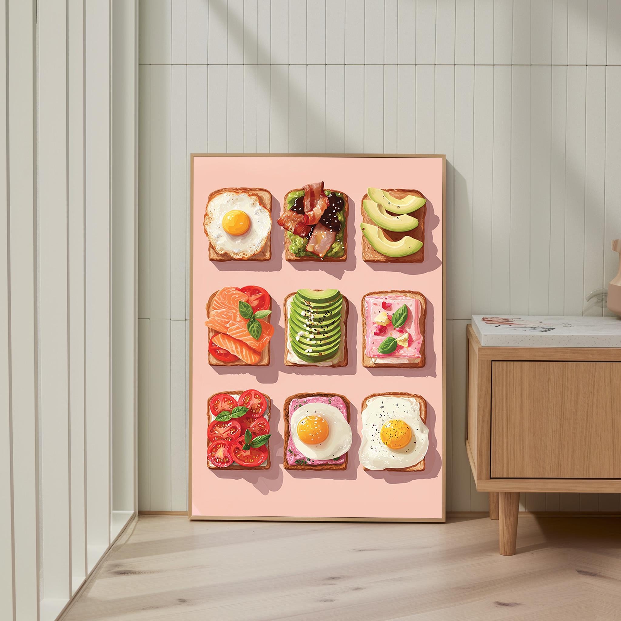 Gourmet Toast Art Print: Kitchen Food Poster (digital Download - Etsy