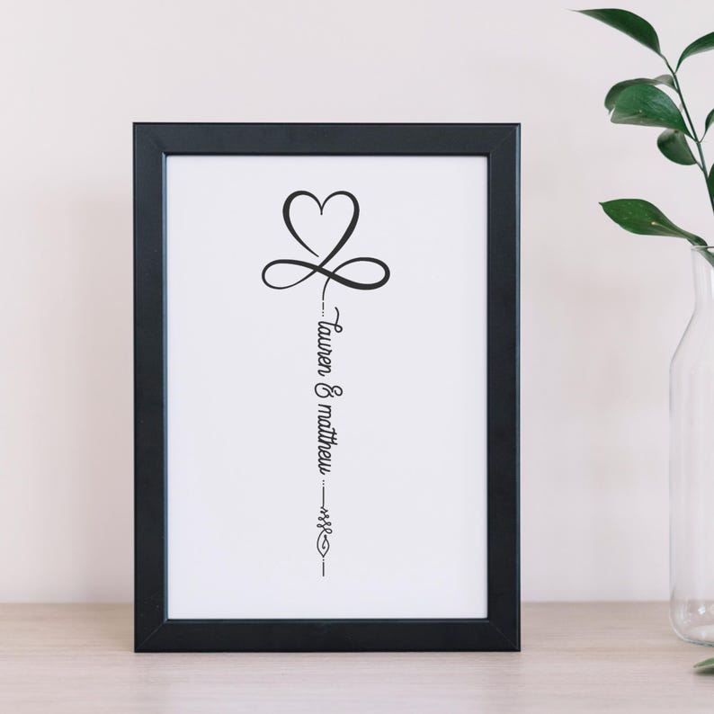 Digital Two Names Tattoo Designs, Infinity Heart Flower Tattoo ...
