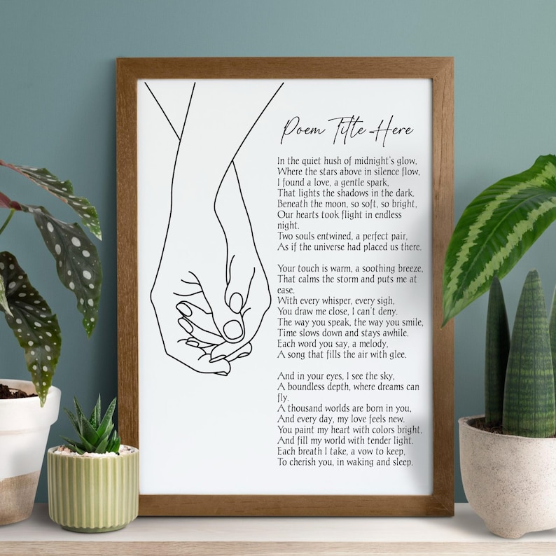 Custom Poem Print, Wedding Song Lyrics, Memorial Gift (digital Download ...