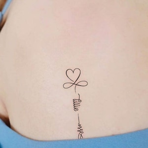 Digital Two Names Tattoo Designs, Infinity Heart Flower Tattoo ...
