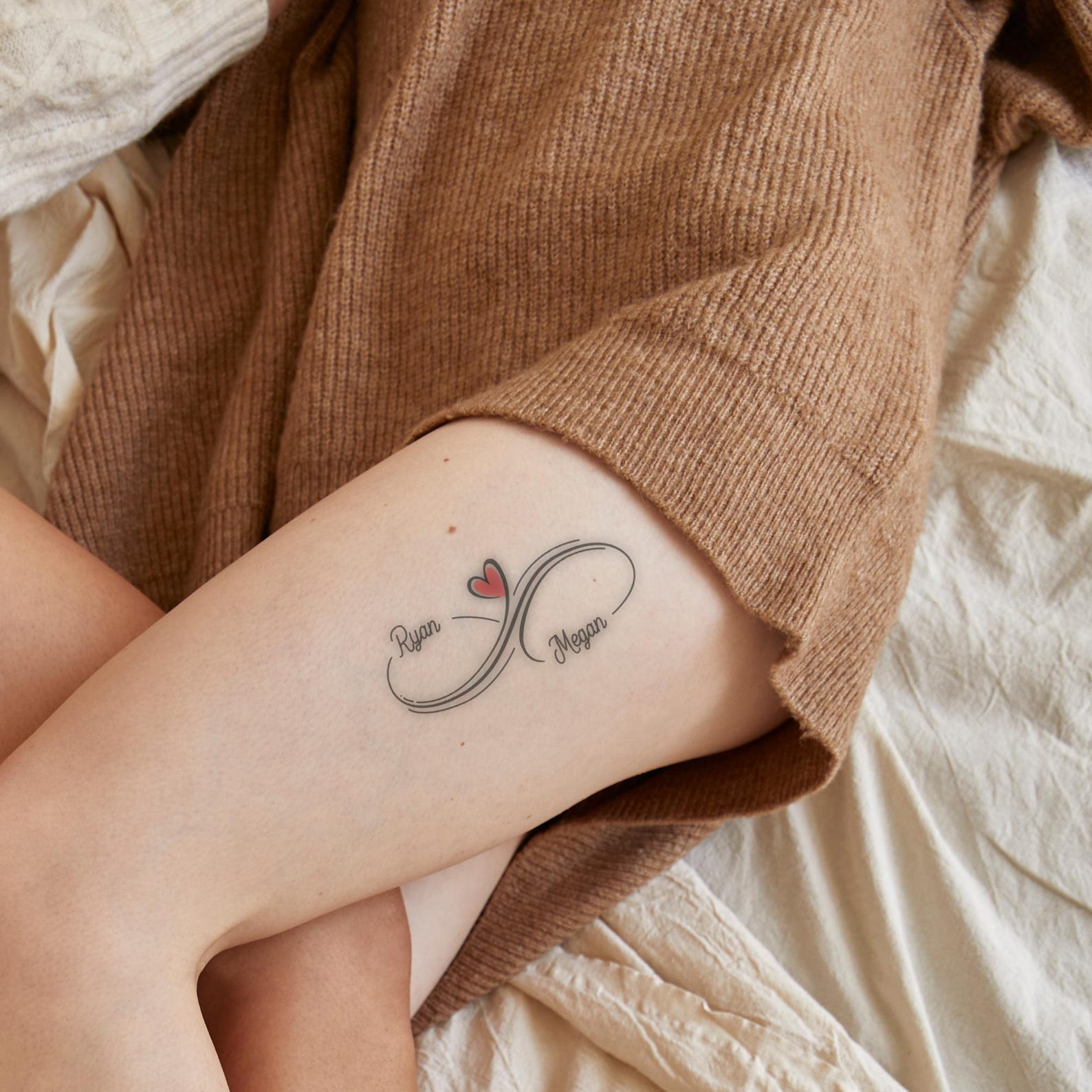 Digital Two Names Tattoo Designs, Couple Tattoo, Wedding Temporary ...