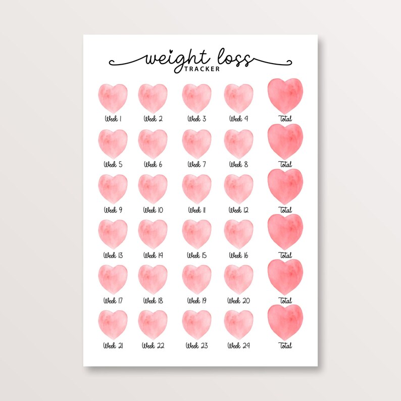 Weight Loss Tracker Printable Digital, Weight Loss Organizer Weekly ...