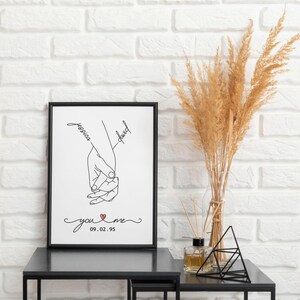 Personalized Holding Hands With Names, Names Hold Hands Line Art ...