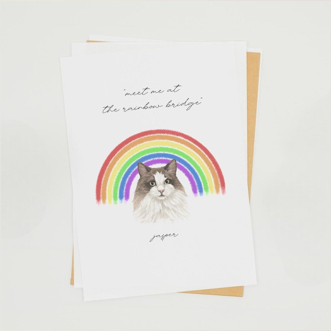 Custom Rainbow Bridge Pet Portrait, Personalized Dog Memorial Rainbow ...