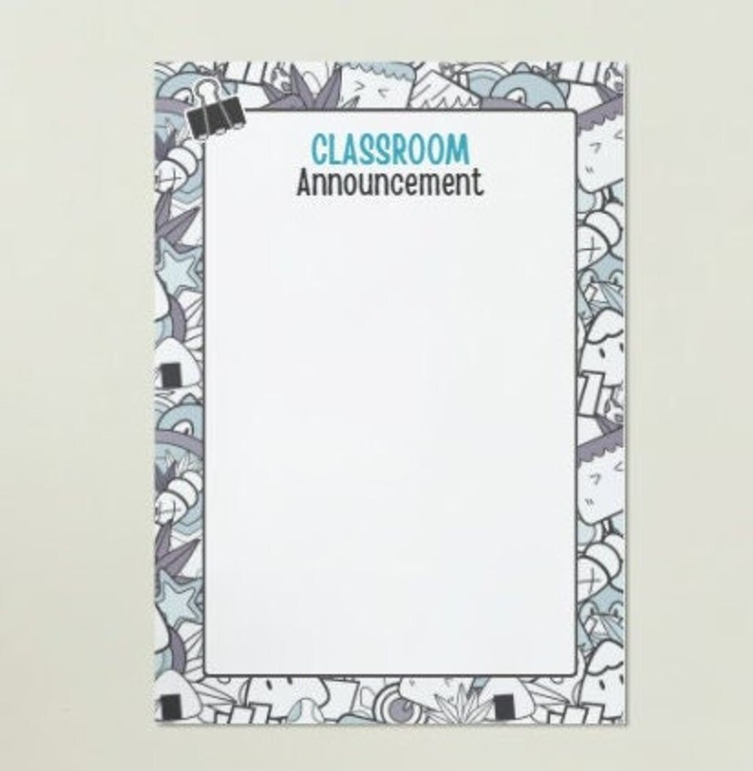 Classroom Announcement Poster - Etsy