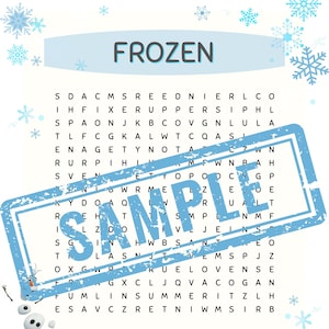 Frozen Word Search Puzzle - Etsy