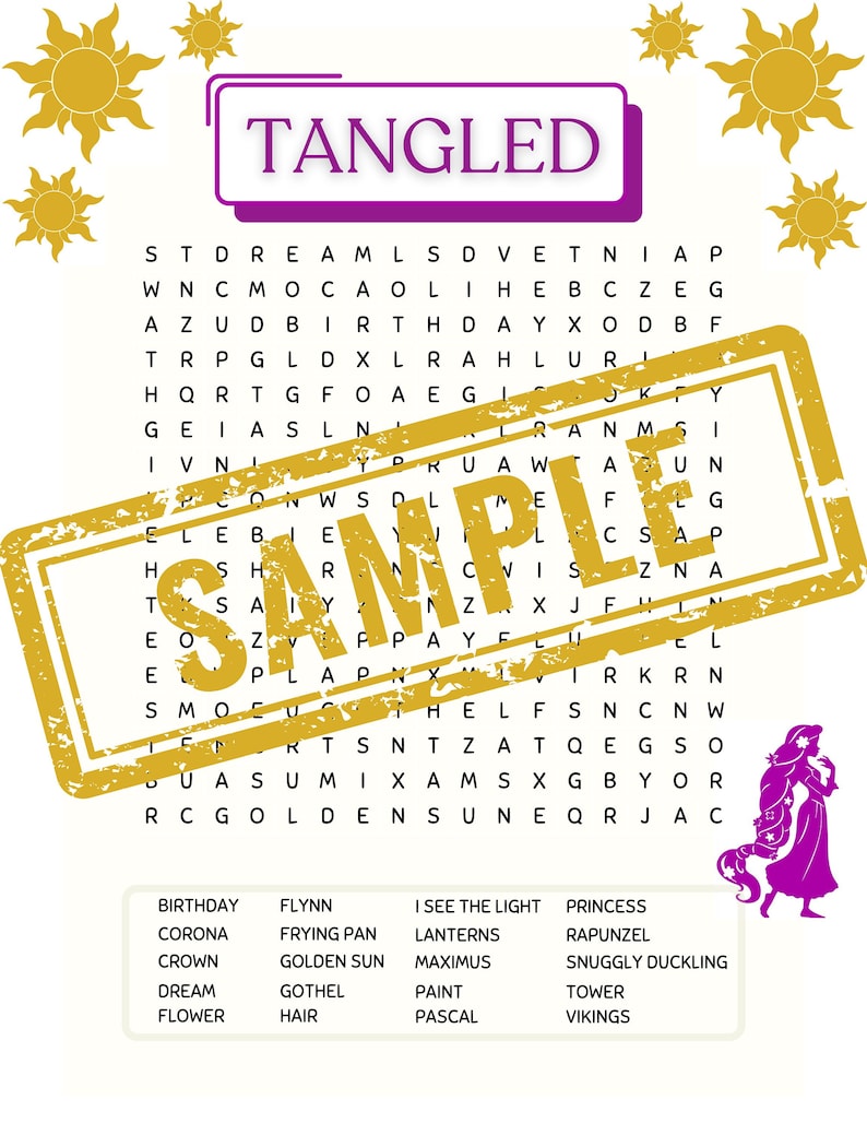 Tangled Word Search Puzzle - Etsy