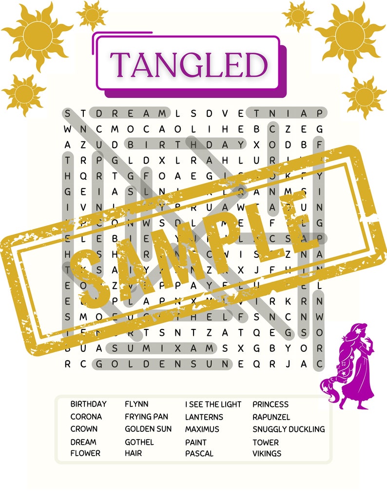 Tangled Word Search Puzzle - Etsy