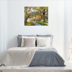 PRINT - Unframed, Stretched Canvas - Oak Trees - New Orleanes Artist ...