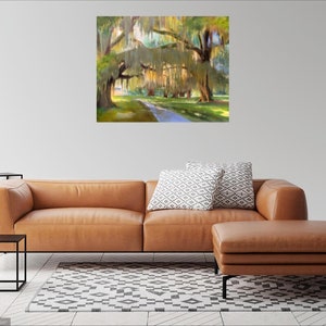 PRINT - Unframed, Stretched Canvas - Oak Trees - New Orleanes Artist ...