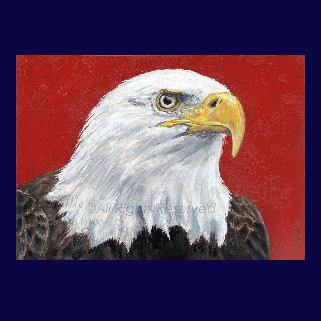 PRINT of Painting Eagle, American Bald Eagle, Patriotic Wall Art, USA ...