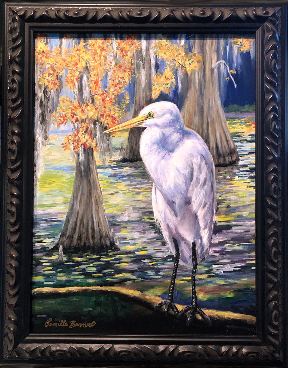 Original Oil Painting Framed Nola Artist Wall Decor Bayou | Etsy