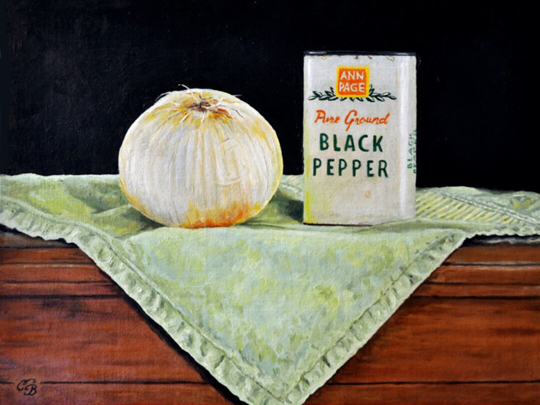 Original Oil Painting, Ann Page and Onion. Realism, 9x12, Antique ...