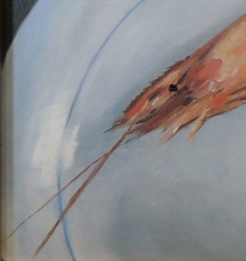 Shrimp on a Plate Painting Original Oil 8 X 10 - Etsy
