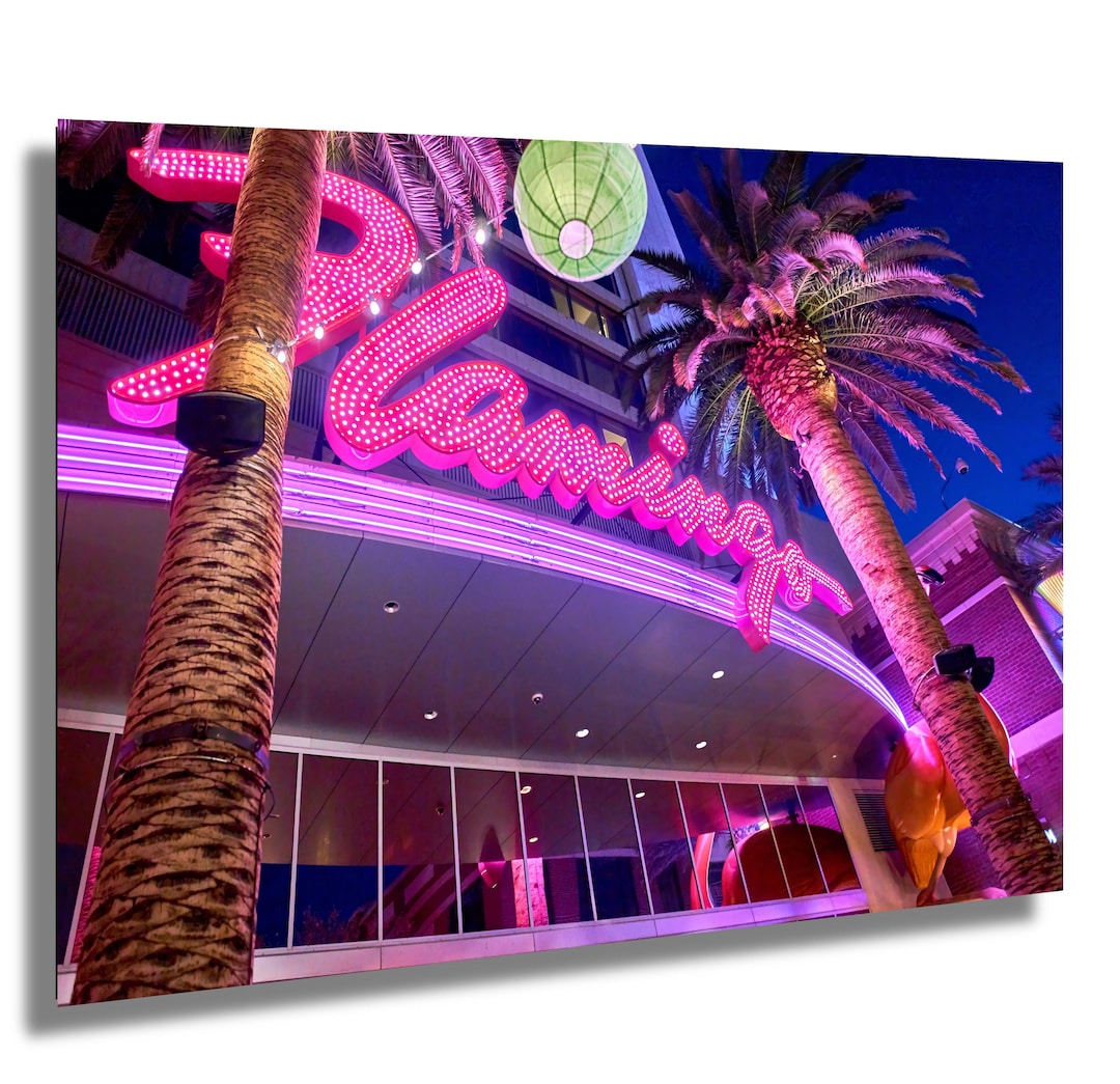 Flamingo Las Vegas Blue Hour Sunset, Linq Promenade, Nevada, Casino ...