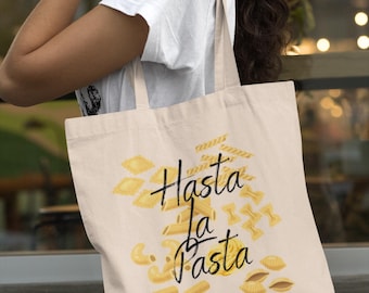 Pasta Cotton Canvas Tote Bag Gift for Food Lovers Reusable Grocery ...