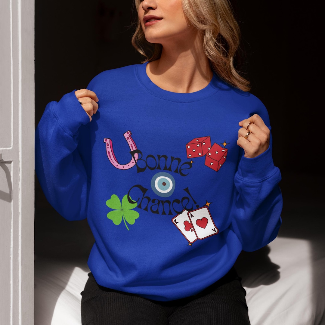 Bonne Chance Sweatshirt With Good Luck Charms, Cozy Unisex Cotton-blend ...
