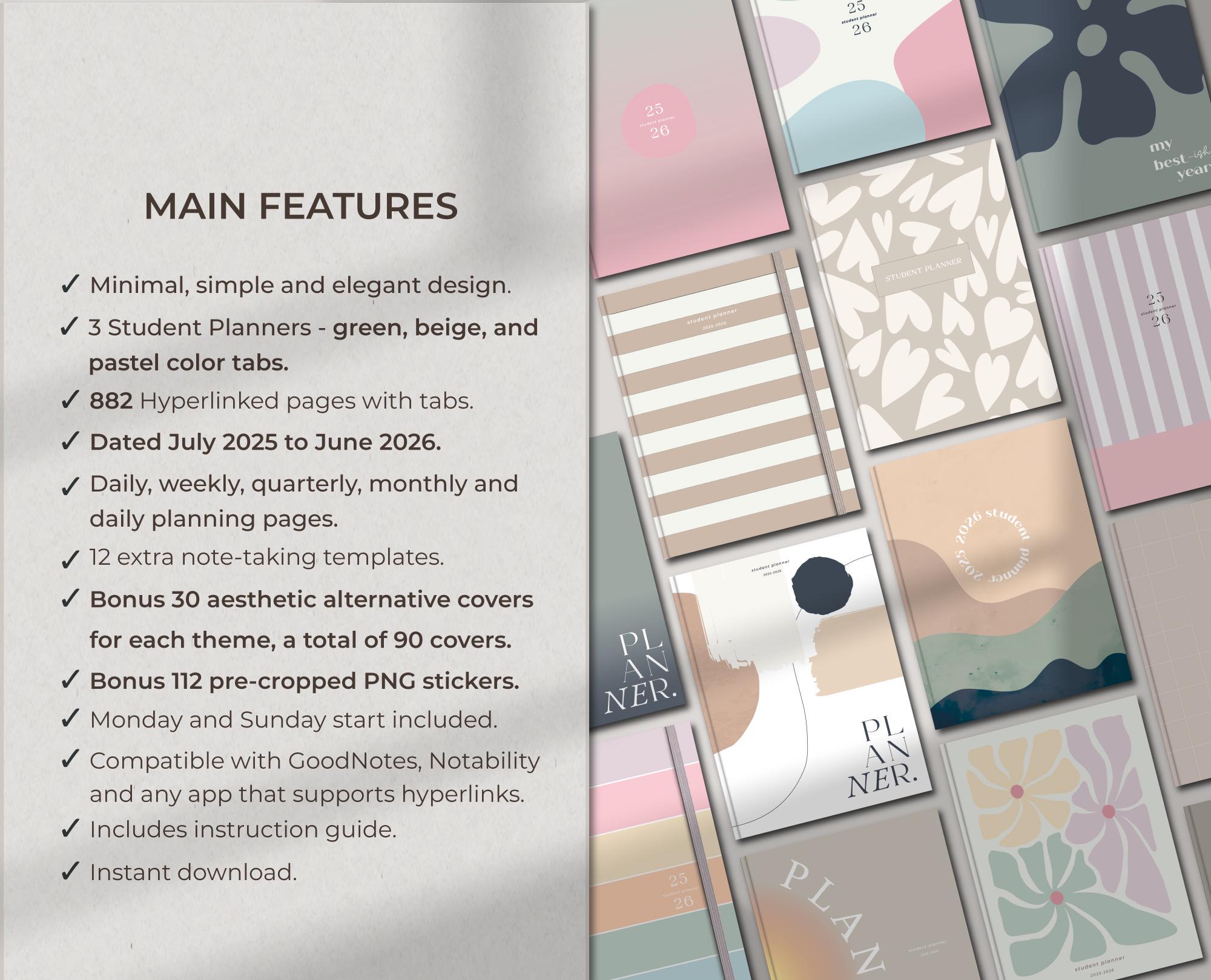 Digital College Planner 2025 2026 Student Digital Goodnotes Academic ...