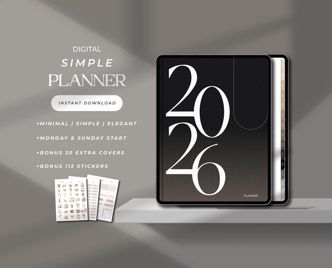 2026 Digital Planner 2026 Minimalist Planner iPad Calendar Goodnotes ...