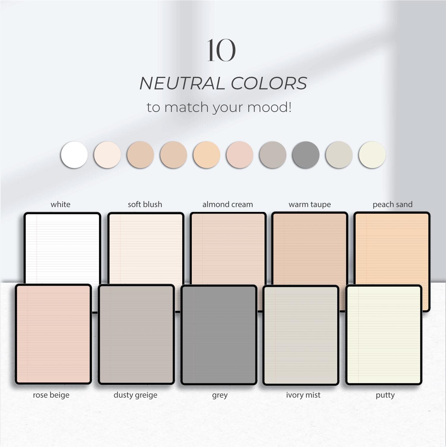 Neutral Digital Note Paper Templates Note Goodnotes Lined Paper Digital ...