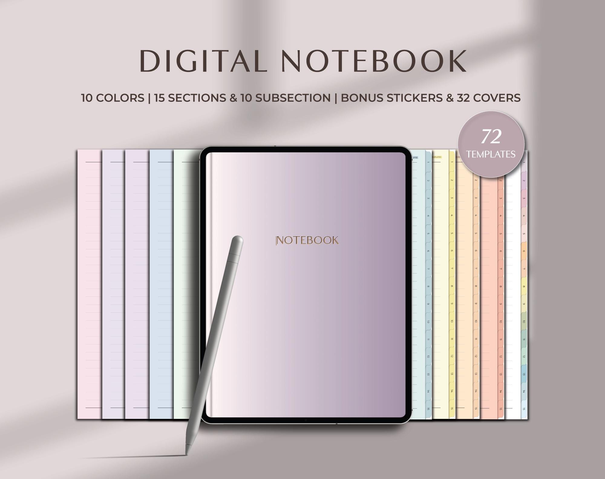 Digital Notebook Goodnotes Notebook Template Digital Student Notebook ...