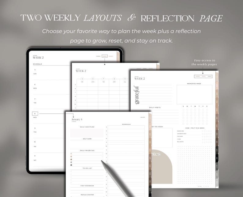 2026 Digital Planner 2026 Minimalist Planner iPad Calendar Goodnotes ...