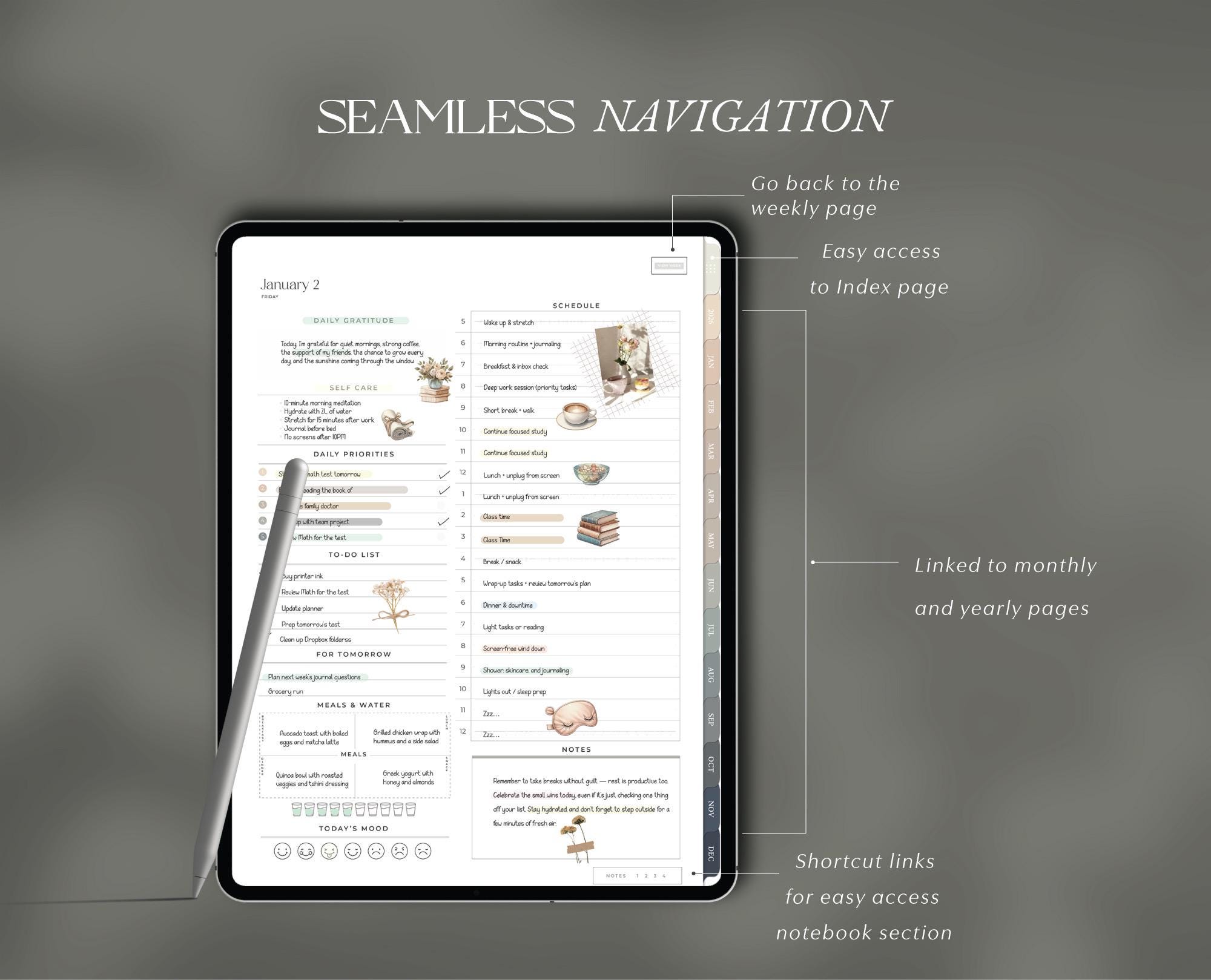 2026 Simple Digital Planner Minimalist Elegant Planner for Goodnotes ...