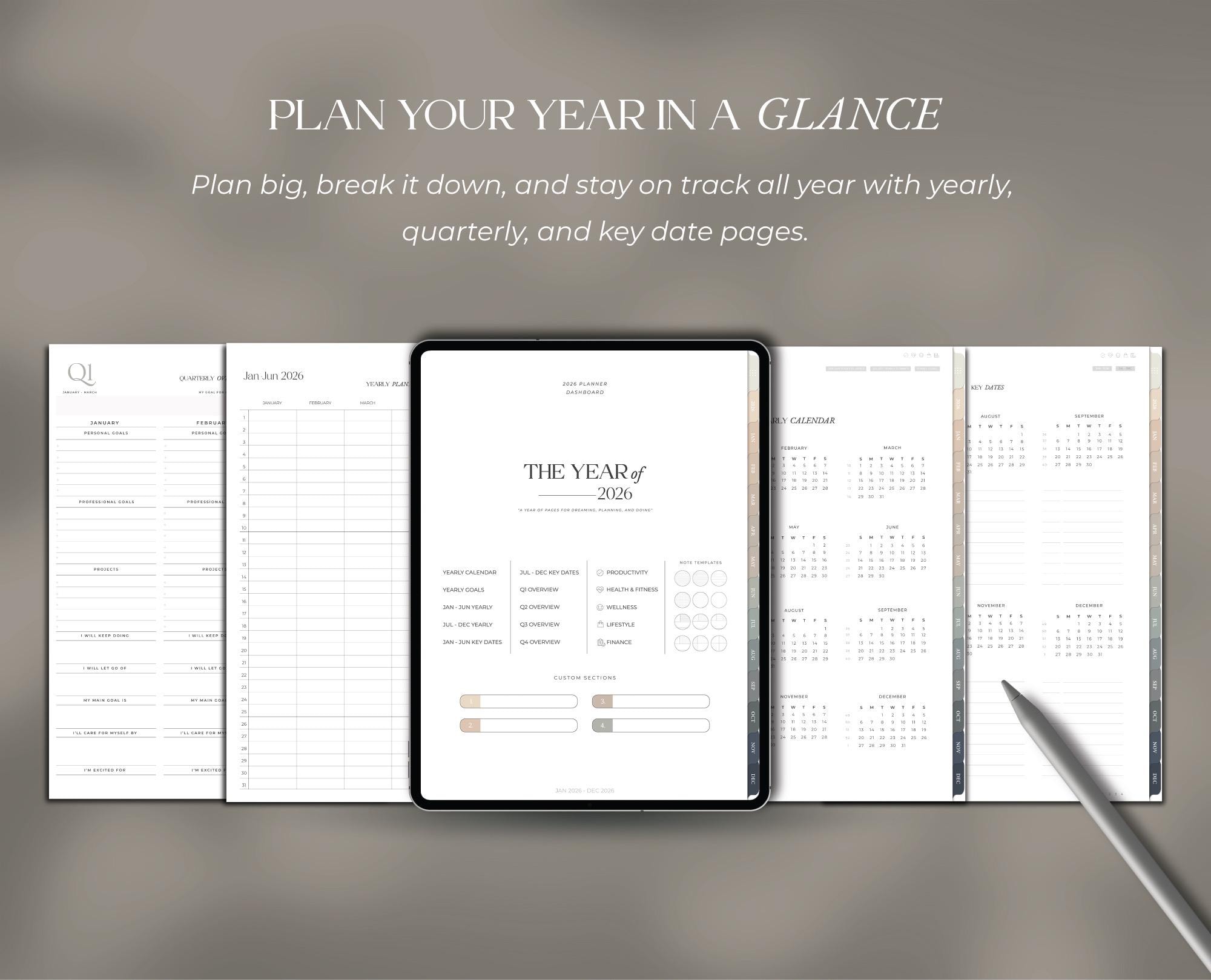 2026 Digital Planner for Goodnotes Minimalist All in One Planner 2026 ...