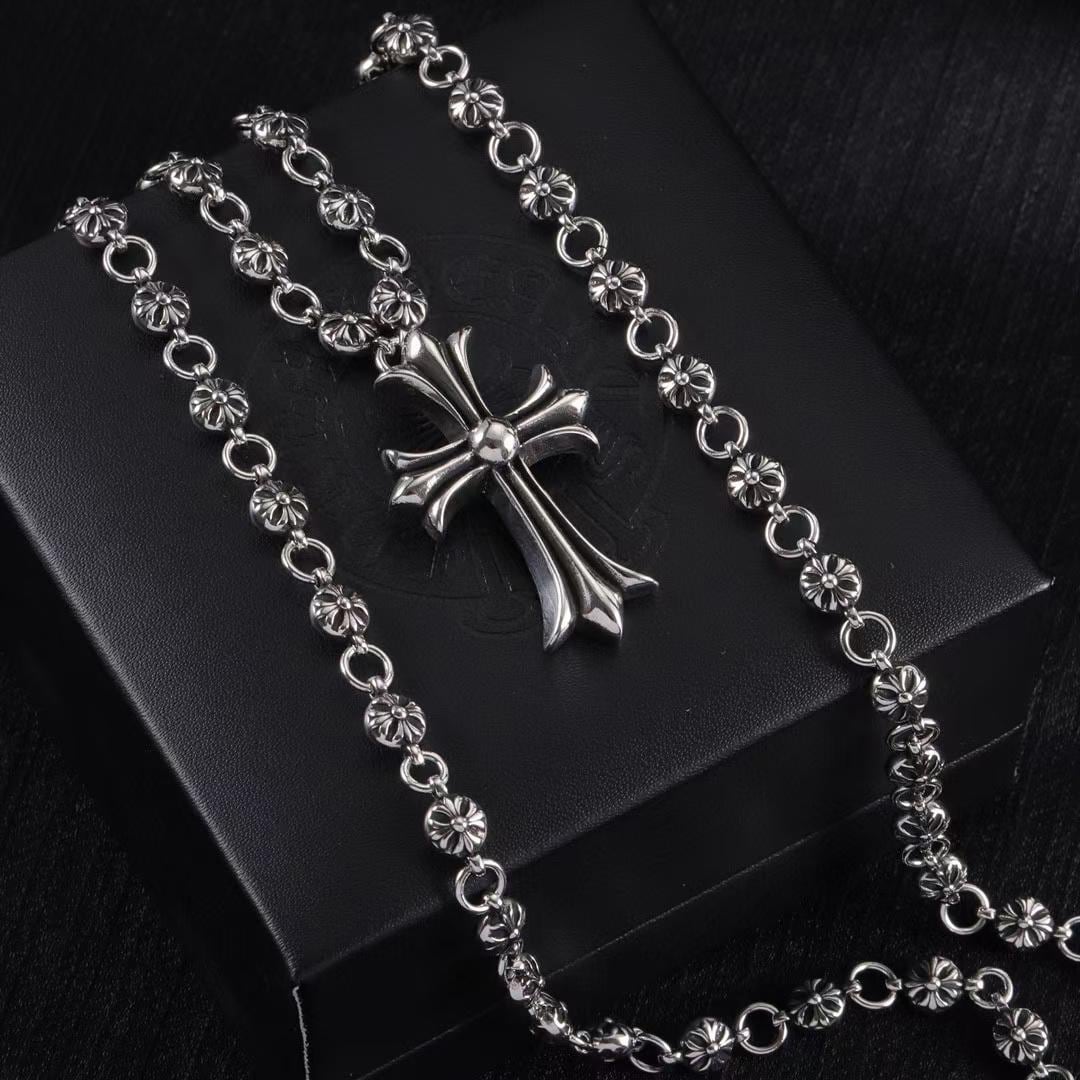 Chrome Hearts Cross Necklace Double Pendant Necklace, Cubic Zirconia ...
