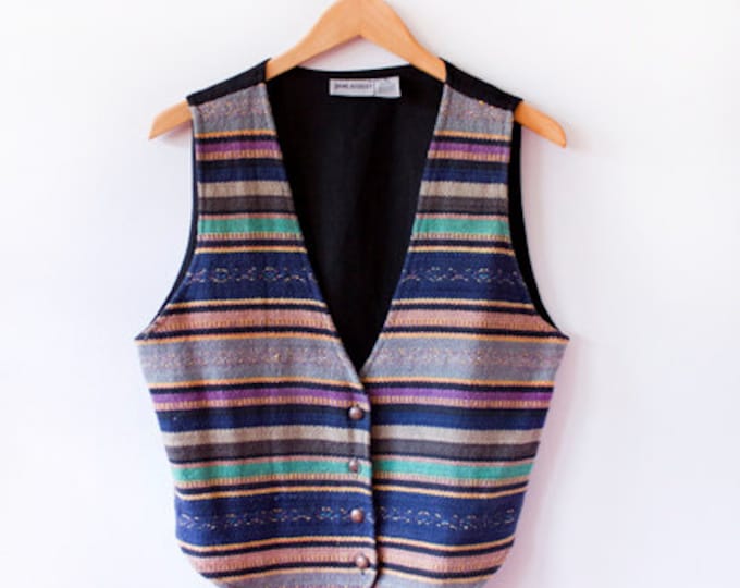 Woven Navajo Aztec Ethnic Vest Unisex Size Medium/large - Etsy