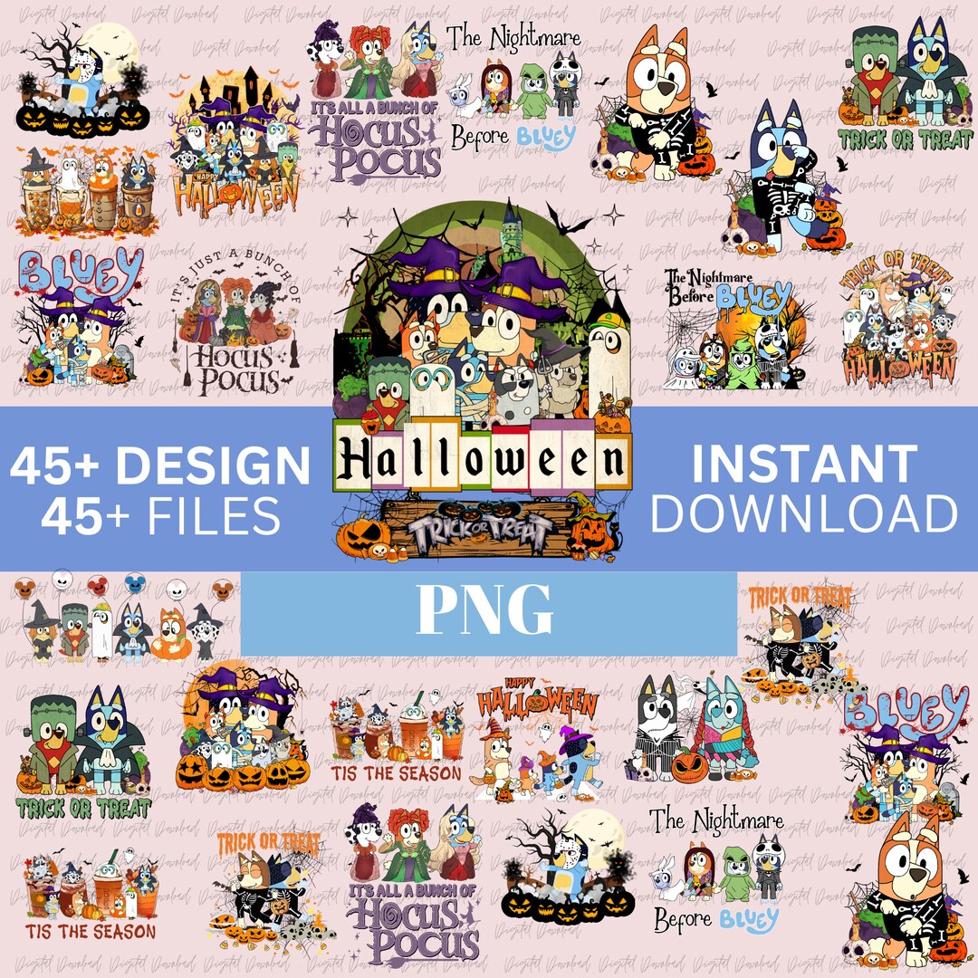 45 Blue Halloween Png Bundle, Horror Character Png, Blue Characters Png ...