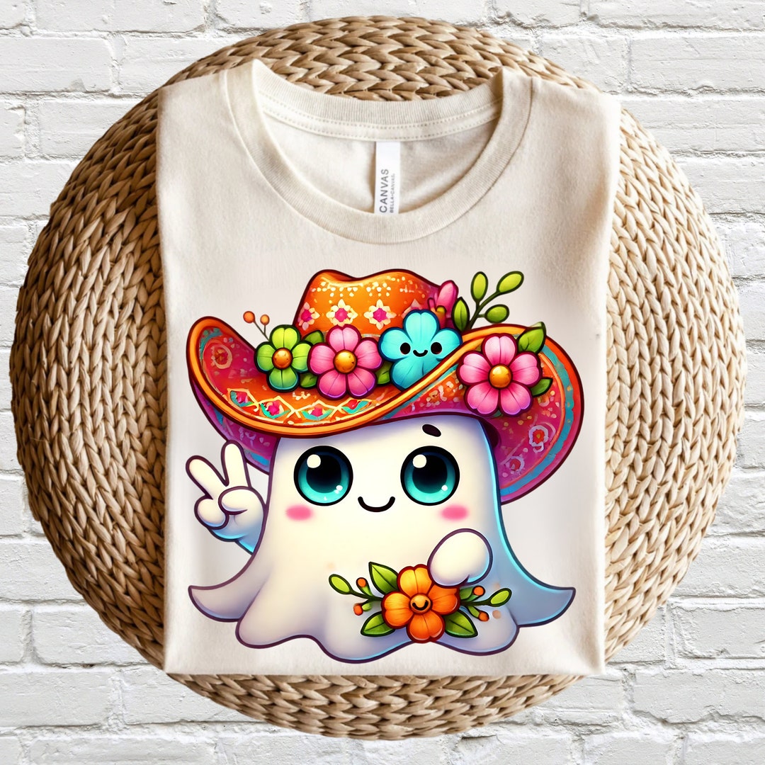 Cute Flower Ghosts Bundle PNG, Spooky Girly Sheet Ghosts, Multi ...