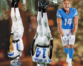 Upside Down Amon Ra St Brown Headstand Metal Christmas Holiday Ornament ...