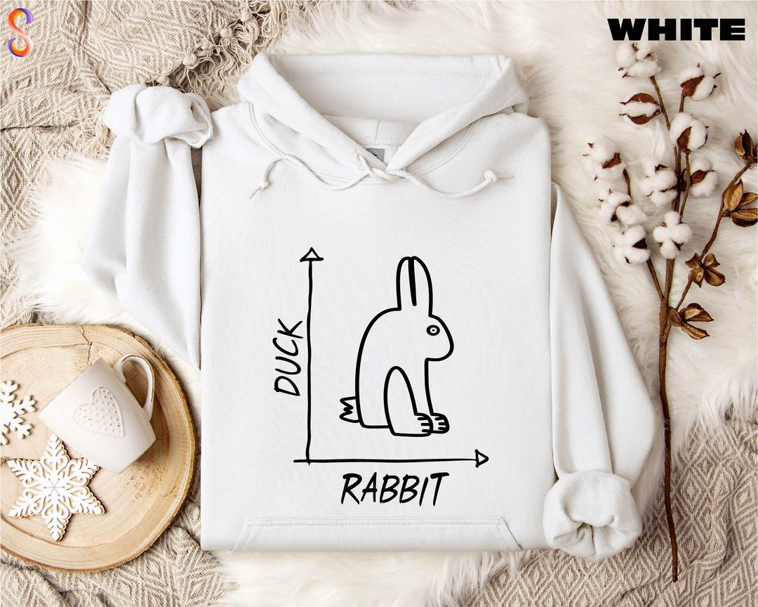 Duck or Rabbit hoodie, Animal Print Shirt, funny Graphic Tee, duck ...