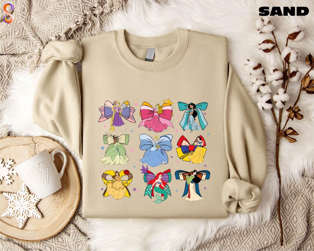 Disney Princess Sweatshirt, Cute Ribbons and Bows sweatshirt, Princess ...