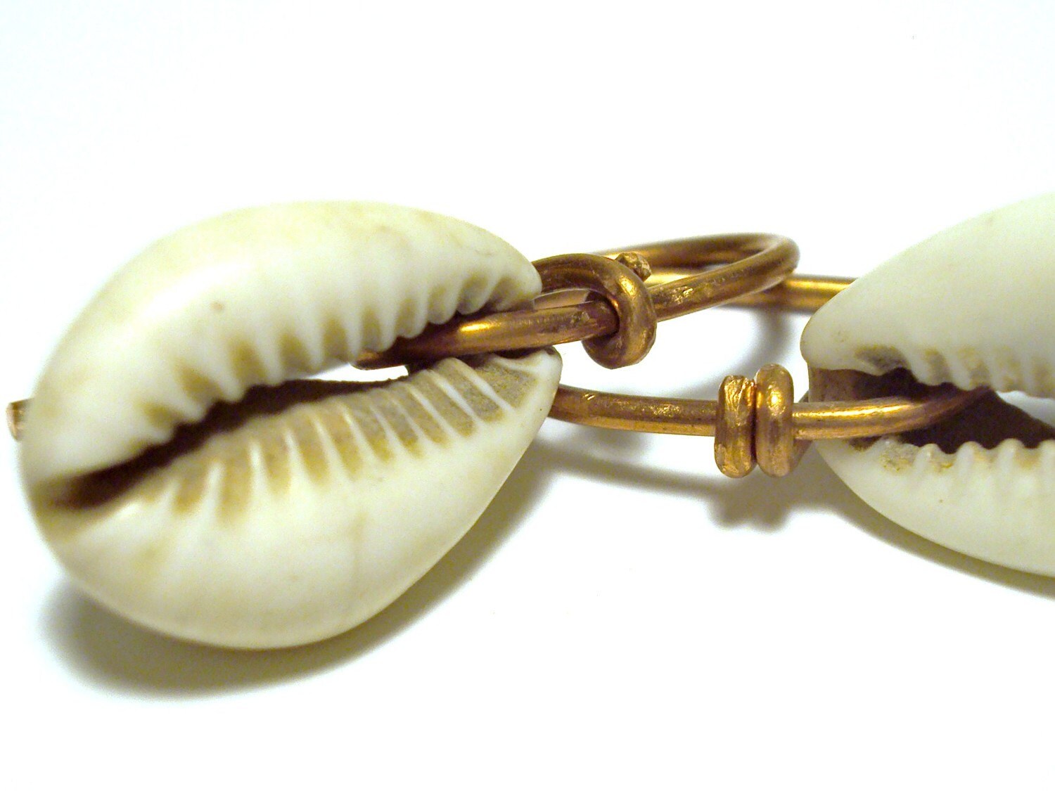 Cowrie Shell Earring Copper Wire Wrap Ear Spears - Etsy