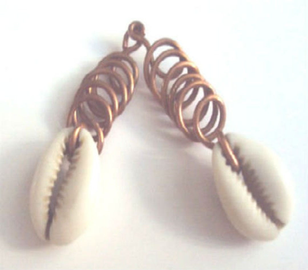 Cowrie Shell Copper Coiled Earrings - Etsy