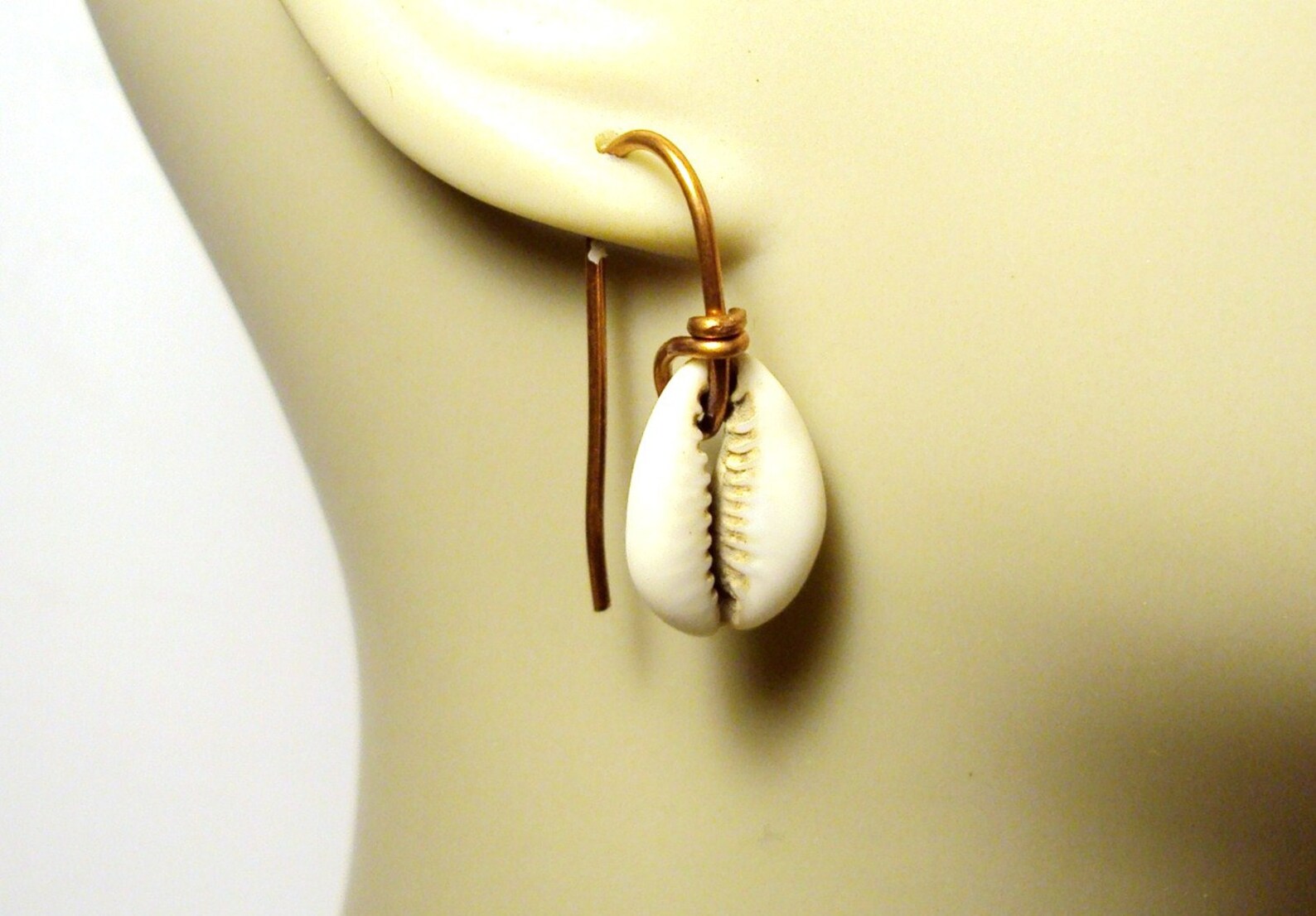 Cowrie Shell Earring Copper Wire Wrap Ear Spears - Etsy