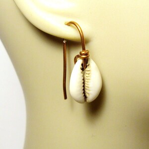 Cowrie Shell Earring Copper Wire Wrap Ear Spears - Etsy