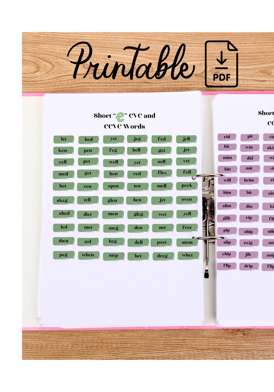 Printable/ Phonics Study Chart/ CVC and CCVC Words/ Reading Practice ...
