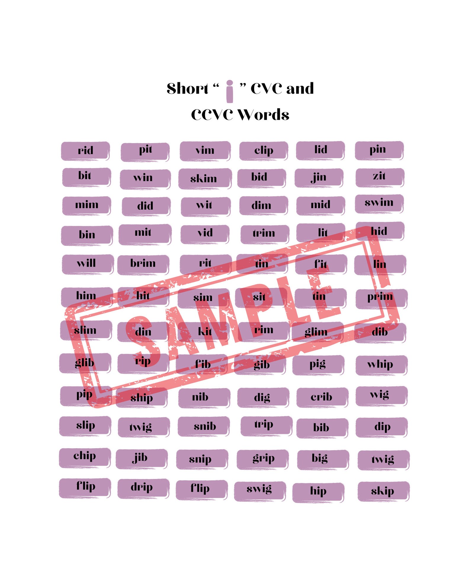 Printable/ Phonics Study Chart/ CVC and CCVC Words/ Reading Practice ...