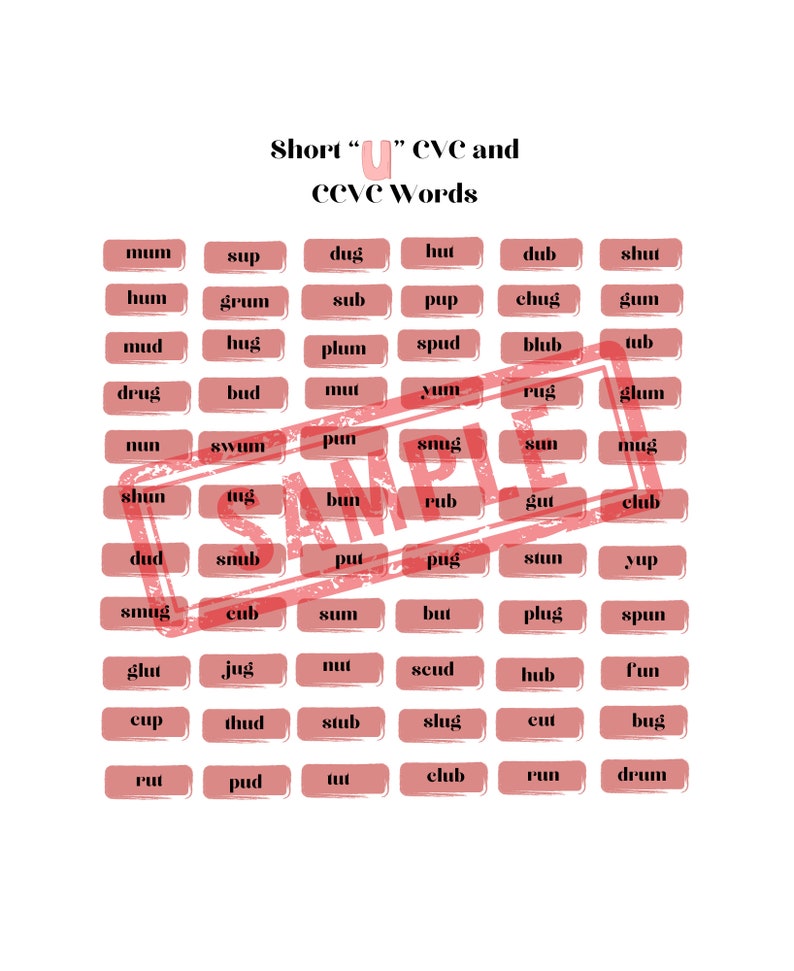 Printable/ Phonics Study Chart/ CVC and CCVC Words/ Reading Practice ...