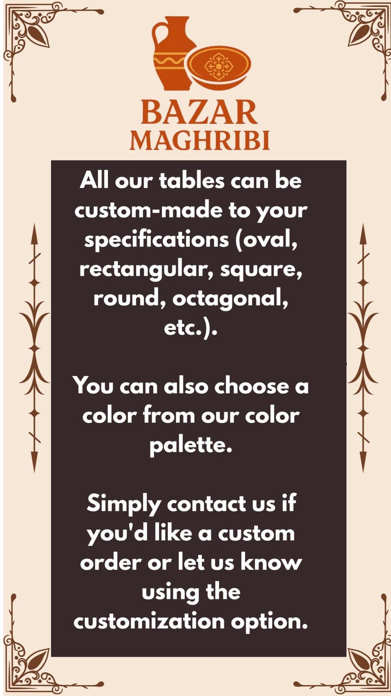 Authentic Moroccan Zellige Dining Table - Custom Handmade Mosaic Art ...