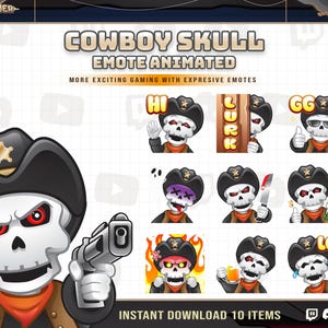 Cowboy Skull Emote - Etsy