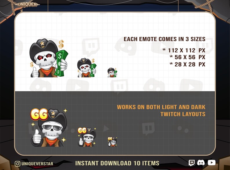 Cowboy Skull Emote - Etsy