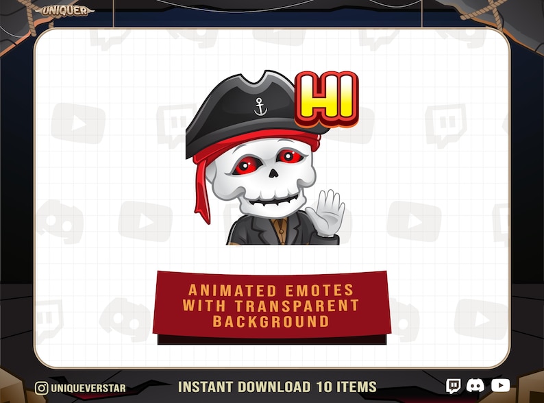 Pirate Skull Emote - Etsy